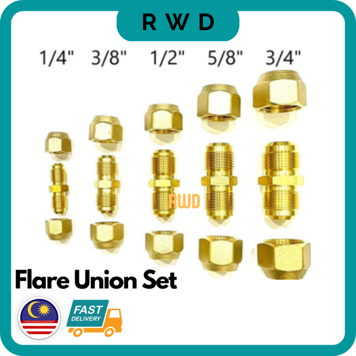 FLARE UNION SET 1/4", 3/8", 1/2", 5/8", 3/4" | Lazada