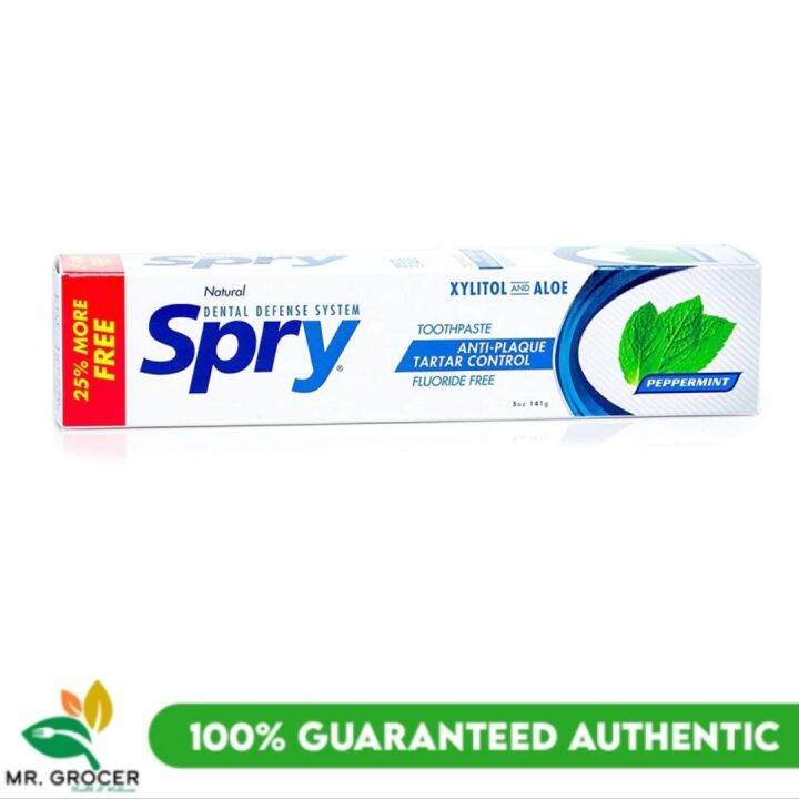 Spry Peppermint Toothpaste Fluoride-free 141g | Lazada PH