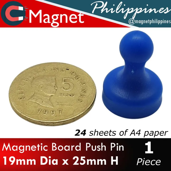 Neodymium Magnetic Push Pin 19mm Dia x 25mm Height Magnet for Office ...