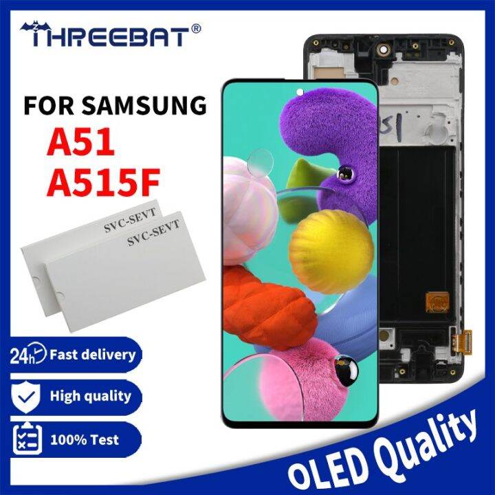 ใหม่ OLED ด้วยลายนิ้วมือสำหรับ Samsung A51 2020 A515จอแอลซีดี A515F จอ ...