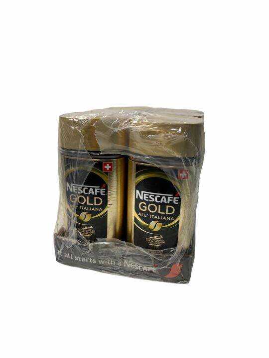 Nescafe Gold All'Italiana สีทอง-เขียว 200g 1ถาด/บรรจุ6ขวด ราคาส่ง ยกถาด ...