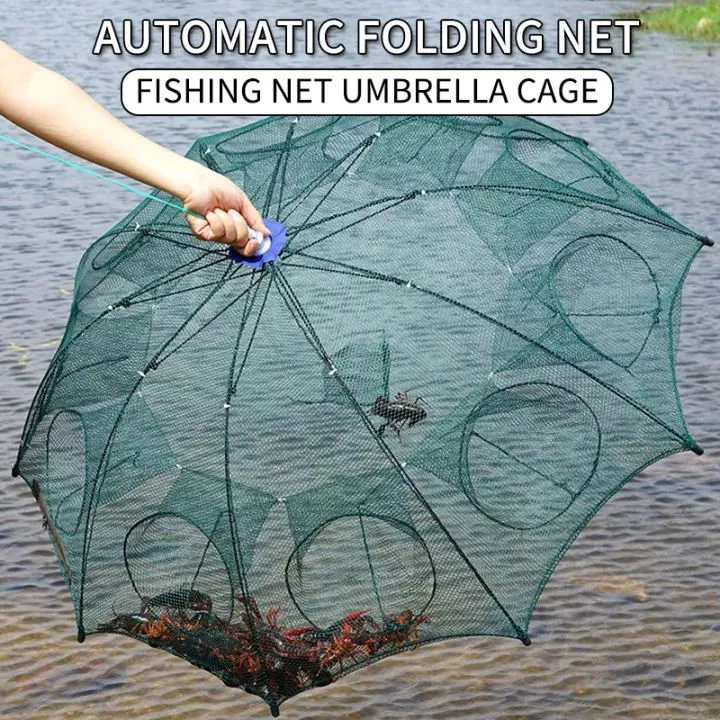 Folding Umbrella fish Net lambat net fishing fish trap fishing net fishing trap nets Fish Cage ...