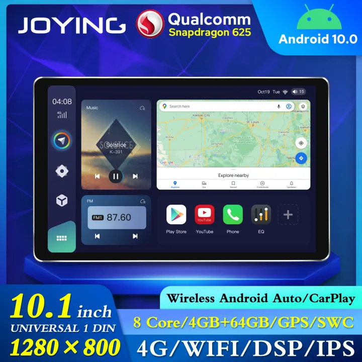 Qualcomm Snapdragon Android Car Radio Stereo Receiver 10.1 ”Universal ...