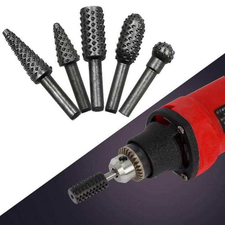 5pcs Steel Rotary Rasp File 1/4" Shank Rotary Craft Wood Files Rasp ...