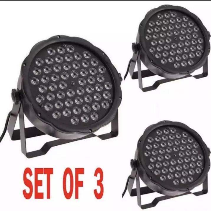 (SET OF 3) 60W 54 LED Flat Stage Light RGB Par Light DMX512 Master ...