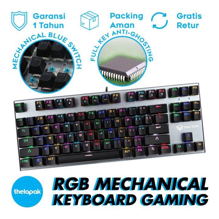 Keyboard Gaming Mechanical Meetion MK04 Blue Switch With RGB | Lazada Indonesia