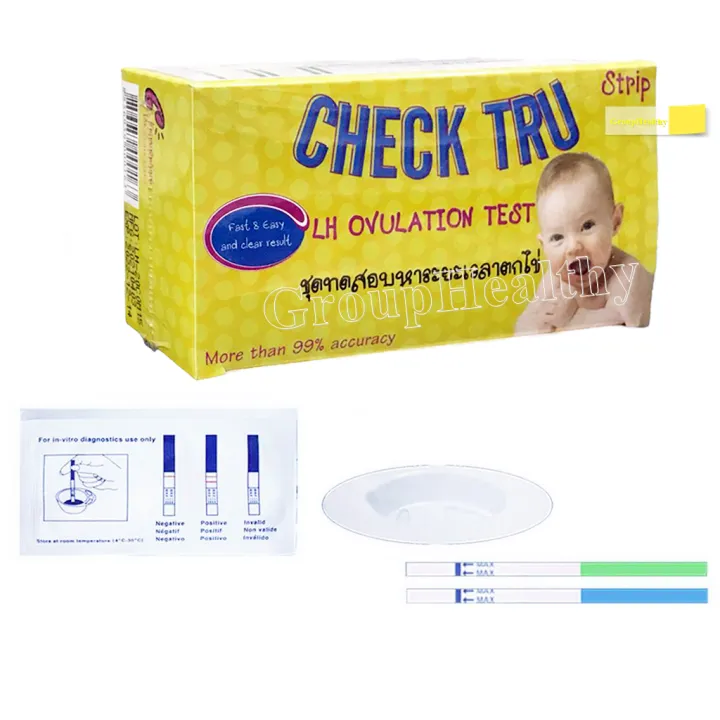 CHECK TRU LH Ovulation Test ชุดทดสอบหาระยะเวลาตกไข่ 5 ชิ้น 1 กล่อง ...