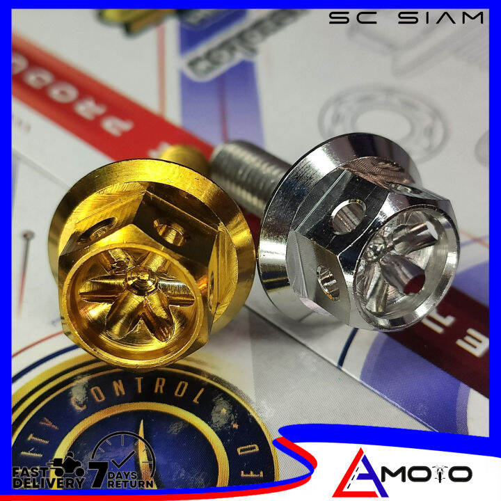 (PER PC) SC SIAM BIG HEAD BOLTS FLOWER 6x20 MM STAINLESS BOLT ORIGINAL ...