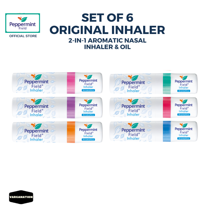 Set of 6 PEPPERMINT FIELD INHALER & OIL AROMATICS 2 IN 1 MADE IN ...