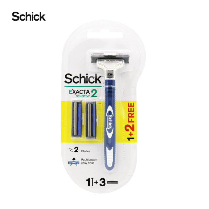 Schick Exacta 2 System Sensitive ด้ามมีดโกน+รีฟิล 2 (6303) | Lazada.co.th