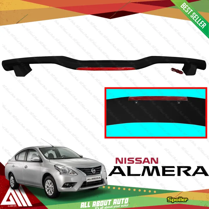 Nissan Almera Rear Trunk Spoiler (Matte Black) With Brake Light | Lazada PH