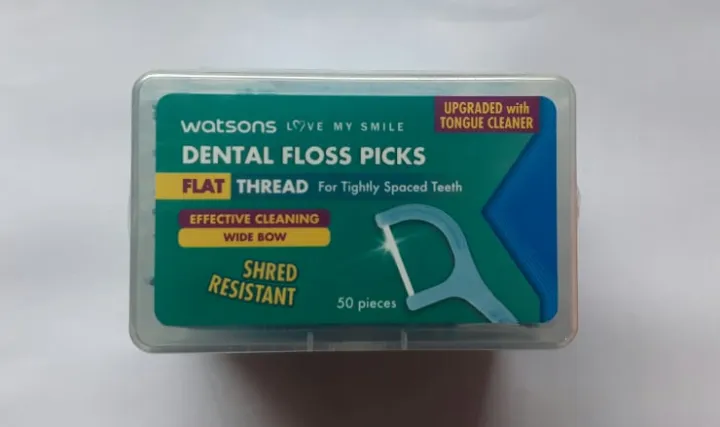 WATSONS Dental Floss Picks Flat Thread 50 pcs Wide Bow | Lazada PH