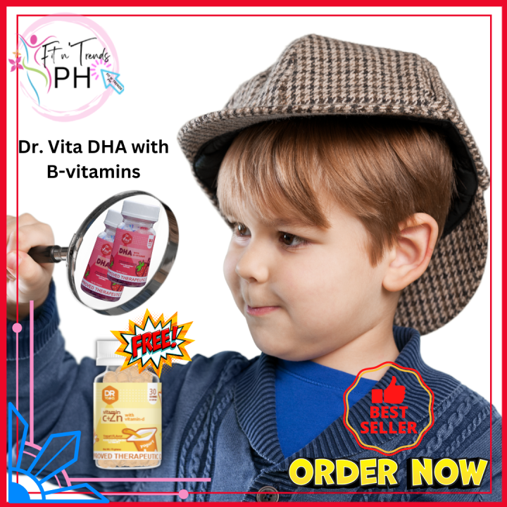 Buy 2 Dr. Vita DHA with B-Vitamins Get 1 Dr. Vita Vitamin C + Zinc FREE II Brain Booster I ...