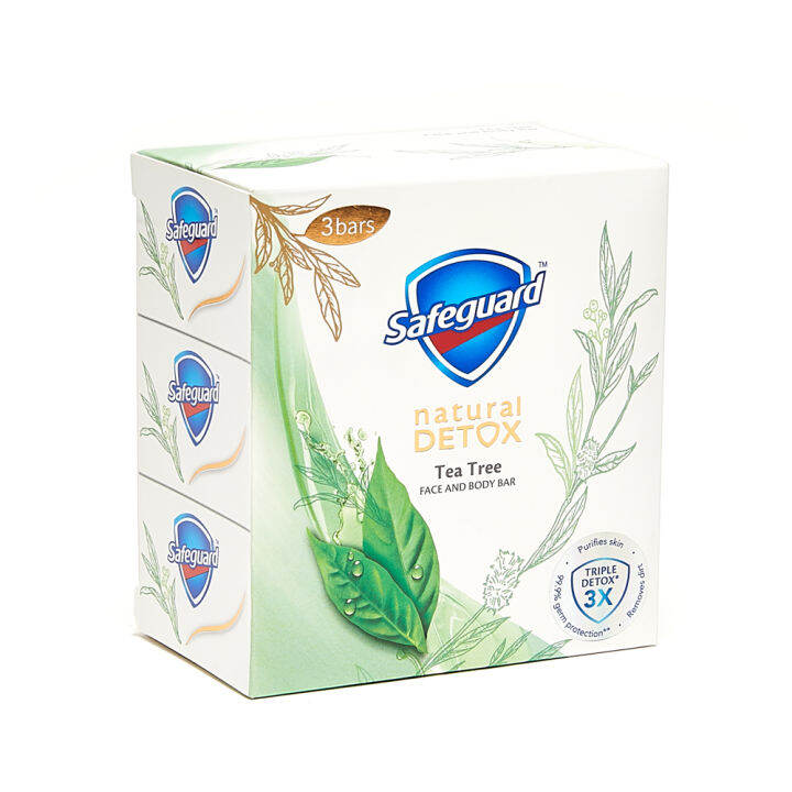 Safeguard Natural Detox Tea Tree Bar Soap 3 x 108g | Lazada PH