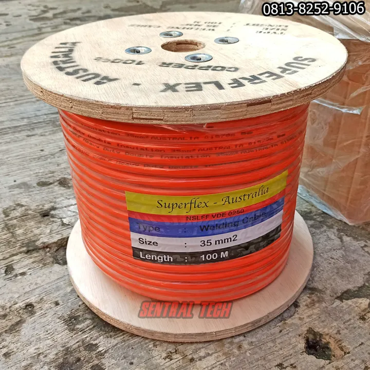 KABEL LAS ORANGE 120MM SUPERFLEX AUSTRALIA FULL TEMBAGA / WELDING CABLE ...