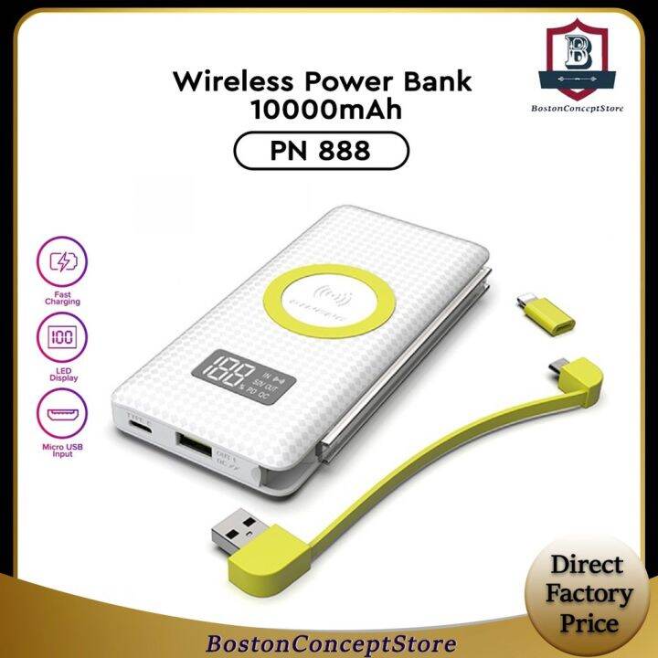 100% Original PINENG WIRELESS Power Bank PN 888 10000mAh | Lazada