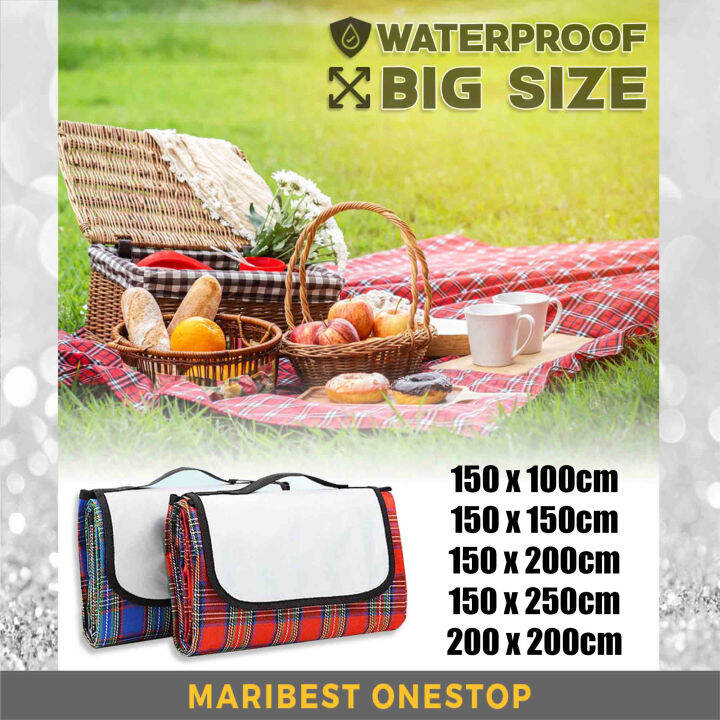 PICNIC MAT 100CM 150CM 200CM EXTRA LARGE WATERPROOF OUTDOOR FOLDABLE ...