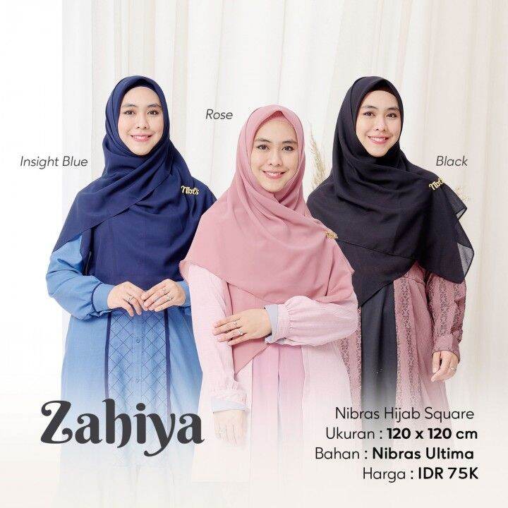 READY STOK NIBRAS HIJAB SQUARE NBRS ZAHIYA SQUARE / HIJAB SEGI EMPAT ...