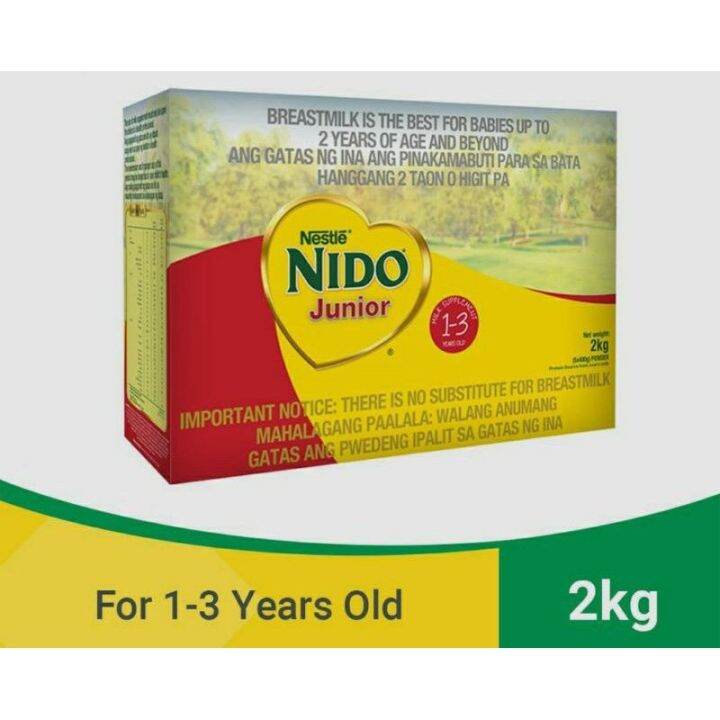 Nestle NIDO Junior 2kg Formula Milk Supplement For Children 1-3 Years ...