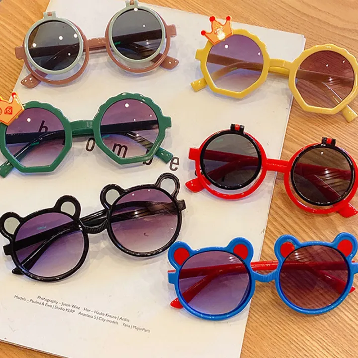 Mododo แว่นกันแดดป้องกันแสงยูวีระดับไฮเอนด์,แว่นตาพับได้น่ารักสำหรับตกแต่งแว่นกันแดดสำหรับเด็ก ...