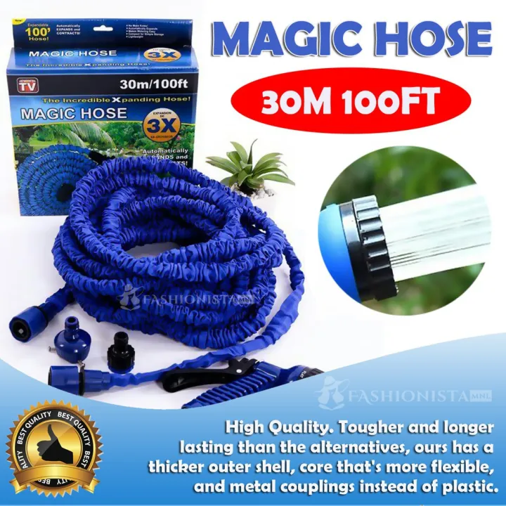 Magic Hose 30m 100ft Expandable Flexible Plastic Hose With Spray Gun ...