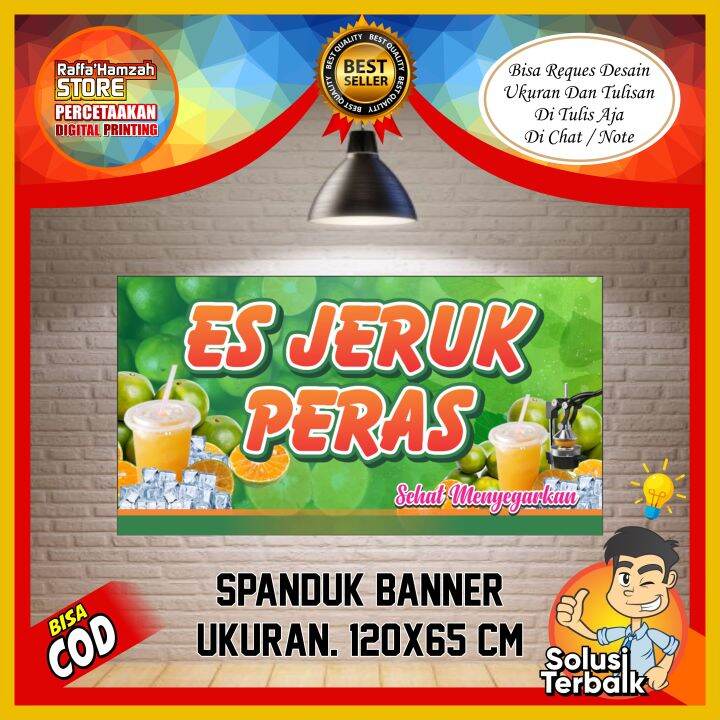 Spanduk / Backdrop / Banner Es Jeruk Peras Uk. 65x120 | Lazada Indonesia