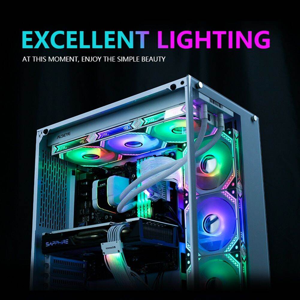 3 Pack Silent Computer Fan Support 4-Pin PWM Control RGB PC Cooling ...