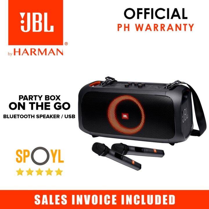 Jbl PartyBox On The Go / OTG Bluetooth Speaker / Two FREE Wireless High End Microphone - Spoyl ...