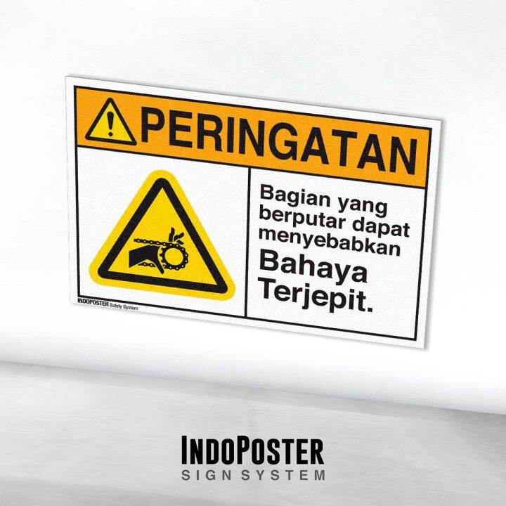 Stiker Safety Sign K3 ANSI Bahaya Terjepit oleh Bagian yang Berputar 3 ...