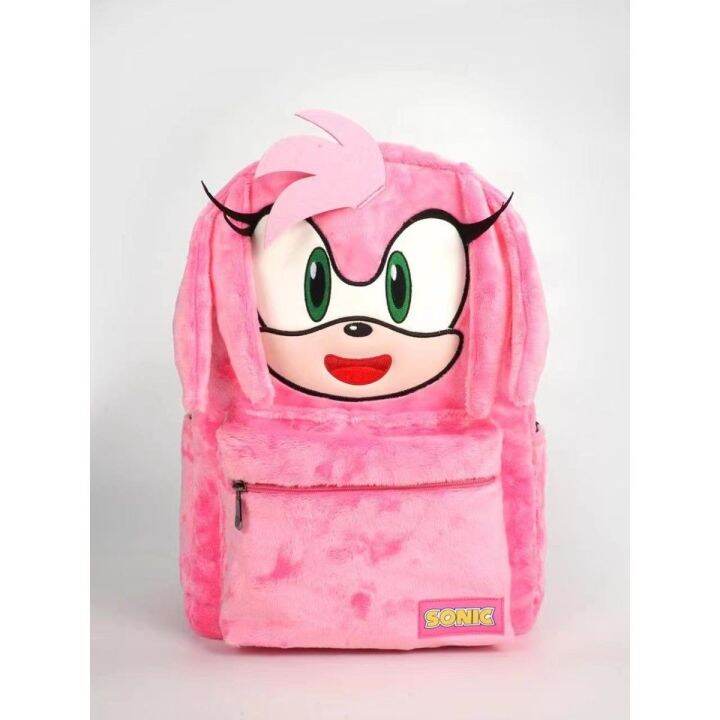 wlgs Homemade Sonic Amy Rose Pink Plush Niche Backpack Couple Student ...