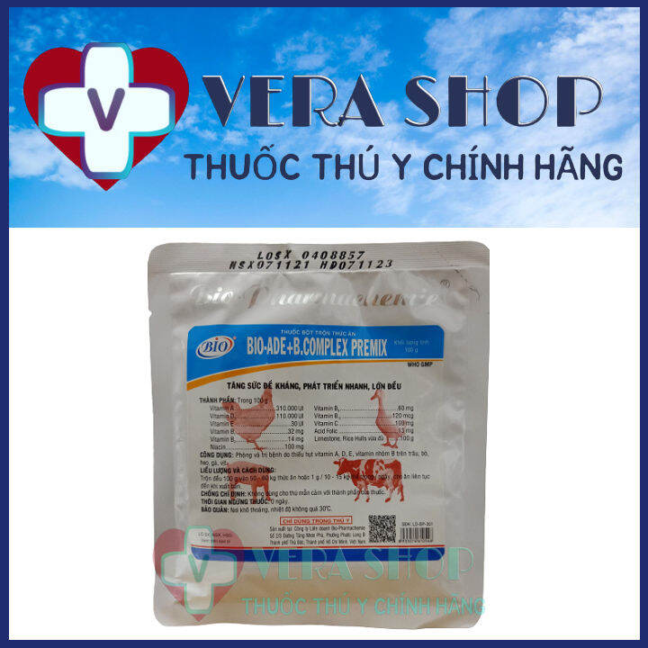 BIO ADE BCOMPLEX PREMIX 100G - Vitamin tổng hợp cho gà, kích thích tăng ...
