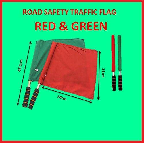 TRAFFIC CONTROL FLAG SAFETY ROAD Green And Red | Lazada