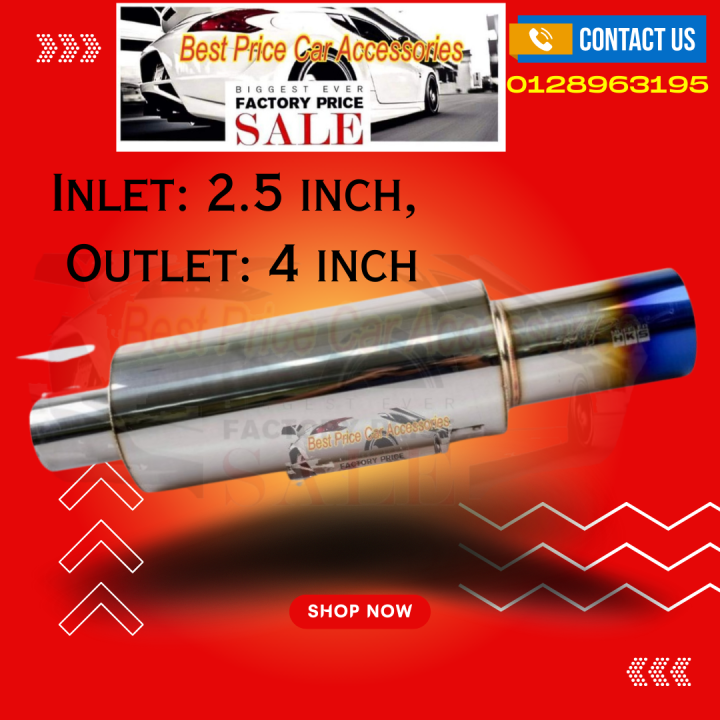 HKS JASMA MUFFLER EXHAUST MEDIUM (Inlet: 2.5 inch, Outlet: 4 inch ...