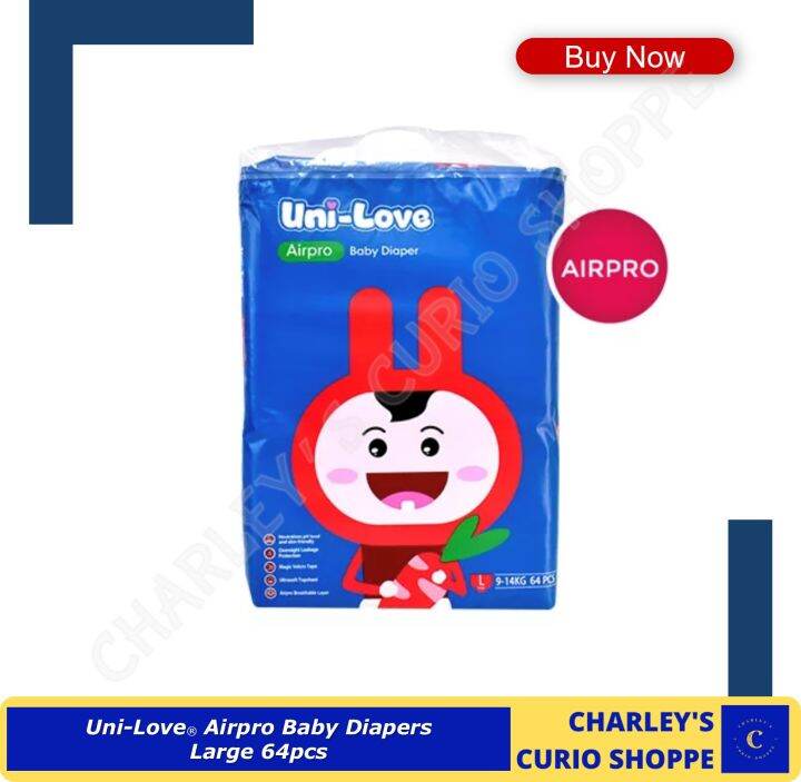 UniLove Airpro Tape Diapers Large 64 pcs | Lazada PH