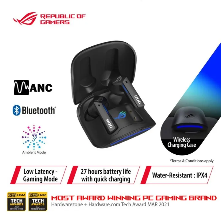 Asus ROG Cetra True Wireless TWS Earphone Bluetooth Gaming | Lazada ...