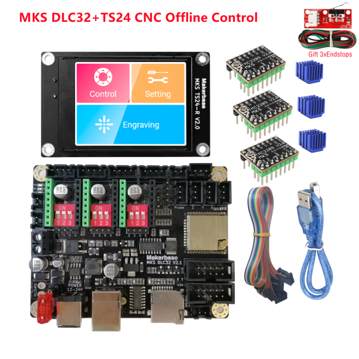 grbl 32 bit CNC shield controller ESP32 WIFI MKS DLC32 V2.1 offline ...