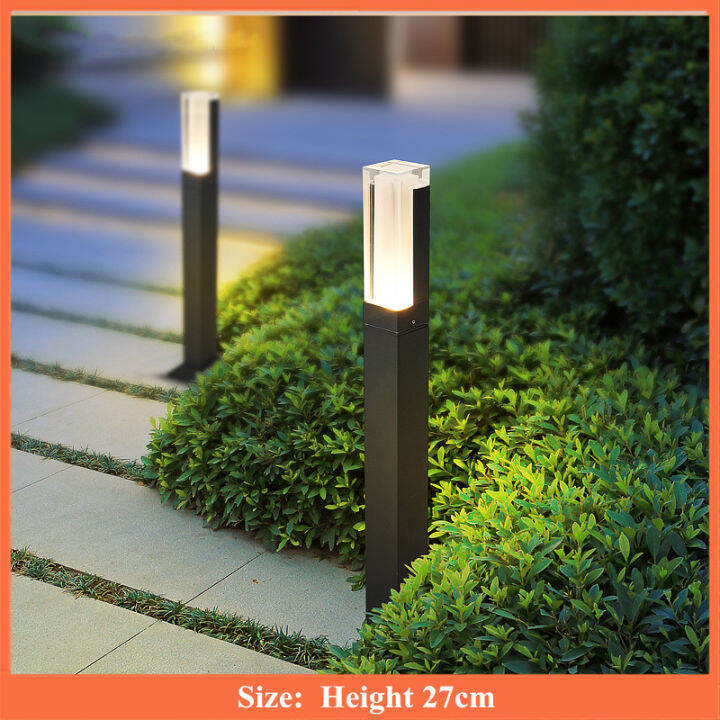 LRF New Style Waterproof LED Garden Lawn Lamp Modern Aluminum Pillar Light Outdoor Courtyard ...