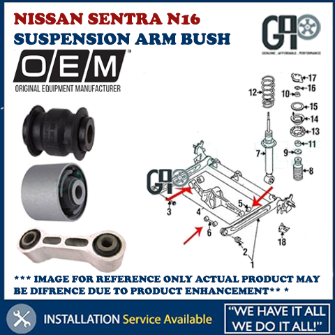 NISSAN SENTRA N16 REAR SUSPENSION ARM BUSH / CONTROL ARM BUSH SET | Lazada