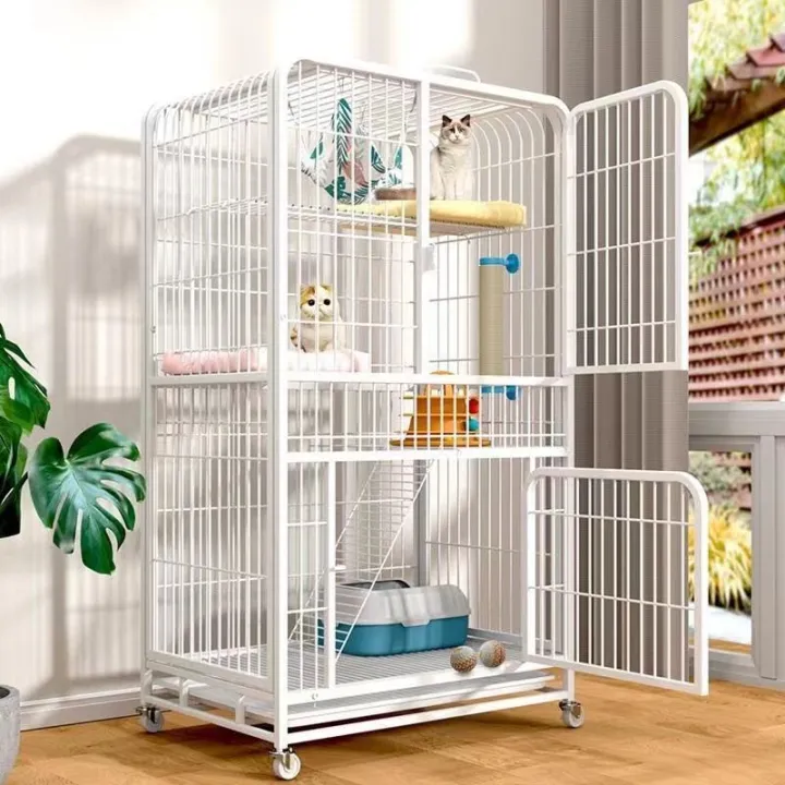 Alpaca Large Iron Cat Cage Home Indoor Cat Villa Oversized Free Space