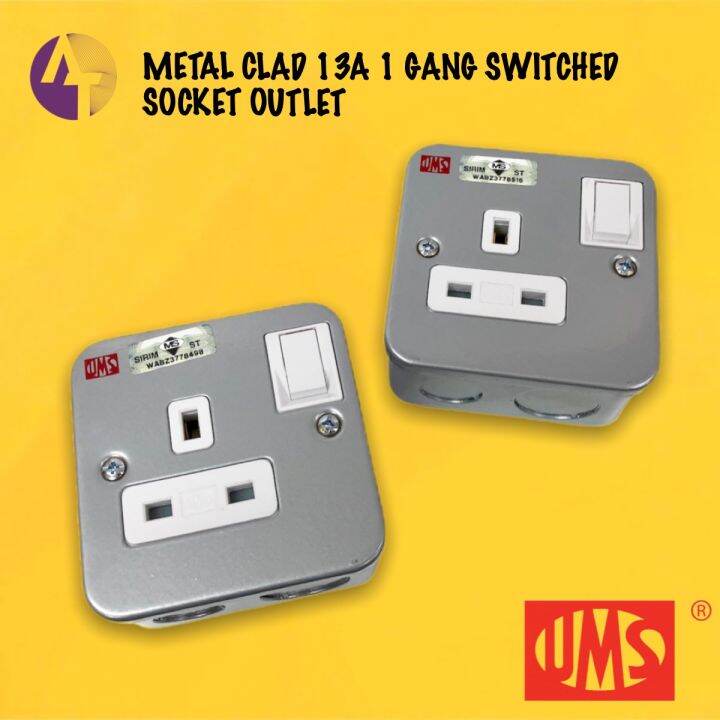 UMS Metal Clad 13A 1 Gang Switched Socket Outlet (1213M) | Lazada