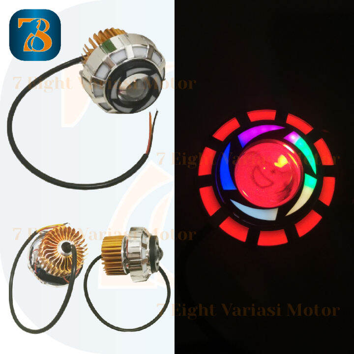 Lampu Projie LED Rainbow Lampu Depan LED Proji Pelangi 2 Mode Kedip ...