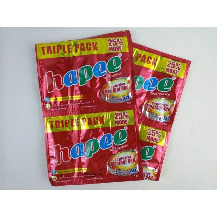 Hapee Toothpaste Sachet 6 × 30 grams | Lazada PH