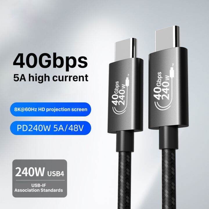 Thunderbolt 4 Cable 40gbps 240w Usb 4 Type C Thunderbolt 4 240w - 4 Usb ...