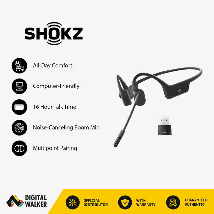 [Digital Walker] Shokz OpenComm UC Wireless Bone Conduction Headphones - Black | Lazada PH