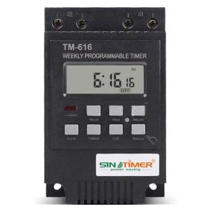 Sinotimer Tm616 30amp 4pins 7 Days Programmable Timer Din Rail Mount Timer Switch Digital Timer