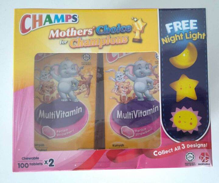 CHAMPS MULTIVITAMIN STRAWBERRY (100 TAB + 100 TAB) VALUE PACK | Lazada