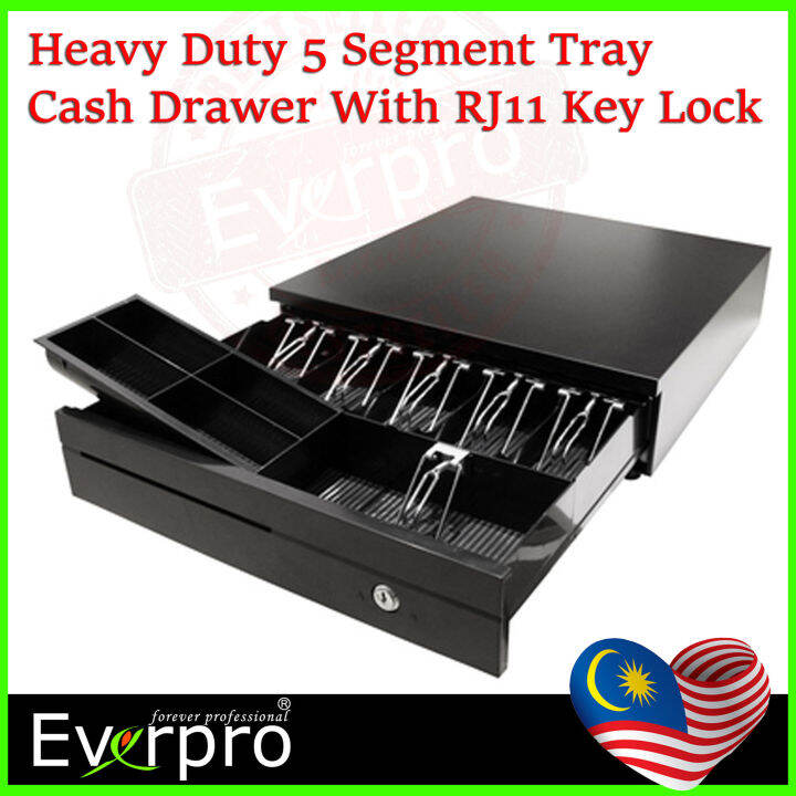 Heavy Duty 5 Segment Tray Cash Drawer With RJ11 Key Lock | Lazada