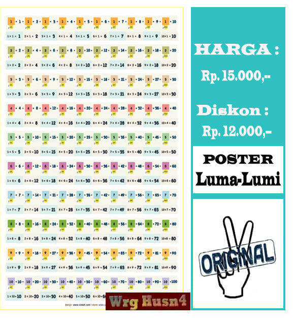 Poster Perkalian Visual 1 Sampai 10 | Lazada Indonesia