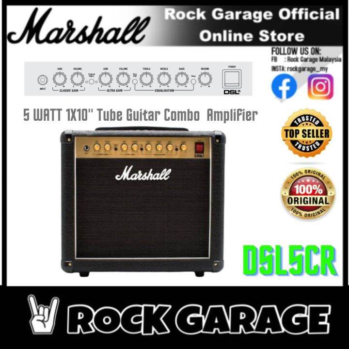 Marshall DSL5CR - 5 Watt 1x10" Tube Guitar Combo Amplifier (DSL5C/DSL5 ...