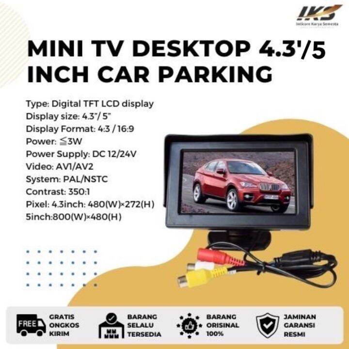 Monitor Mini Desktop TV 4.3/5 inci Tampilan Parkir Mobil TFT LCD Warna ...